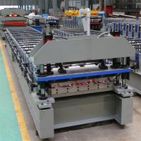 China Hydraulic cutting PLC control roof panel roll forming machine 15-20m/min for roof wall for sale