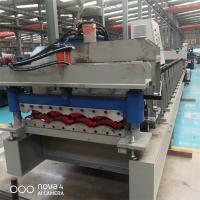 China Iron steel high speed glazed tile roll forming machine 3-5m/min hydraulic shear for sale