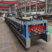 China Galvanized Steel Floor Decking Roll Forming Machine Material Thickness 0.8-1.5 Mm for sale