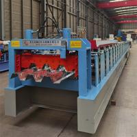 China Galvanized Steel Floor Decking Roll Forming Machine Material Thickness 0.8-1.5 Mm for sale