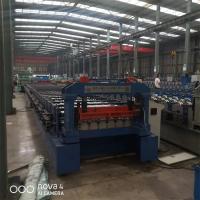 China Galvanized Steel Decking Floor Roll Forming Machine PLC System for sale