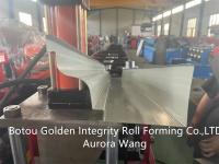 China PPGI GI AL Roof Ridge Cap Roll Forming Machine 380V Rain Gutter Making Machine for sale