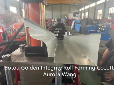 China PPGI GI AL Roof Ridge Cap Roll Forming Machine 380V Rain Gutter Making Machine for sale