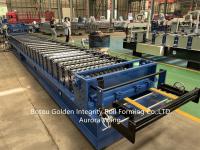 China Zinc Metal Curly Corrugated Roof Roll Forming Machine Hydraulic Cutting System for sale