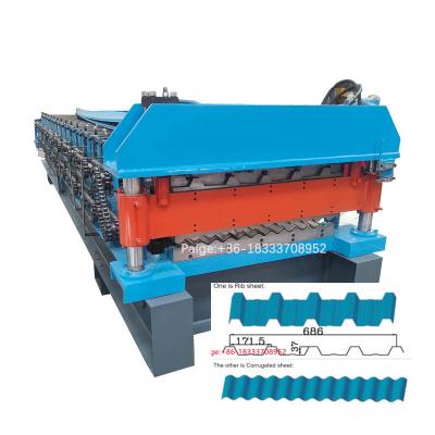 China 686 762 Double Layers Roof Panel Roll Forming Machine 380V PLC control for sale