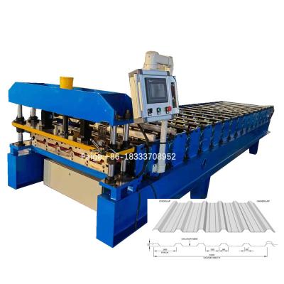 China Trapezoidal Shape Metal Roof Roll Forming Machine Steel Roof Roll Forming Machine for sale