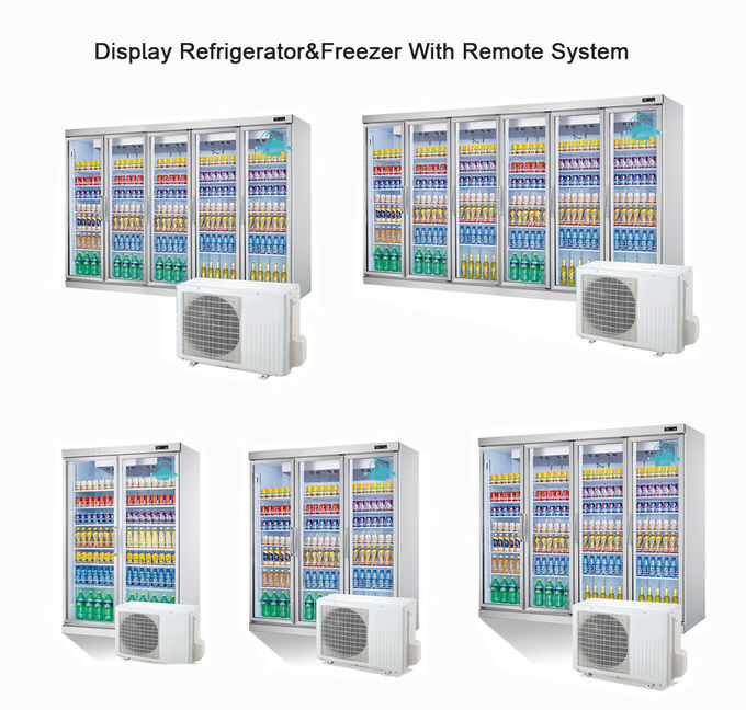 Shop Refrigeration Equipment Remote Cooling System 6 Glass Door Soft Drink Fridge 0