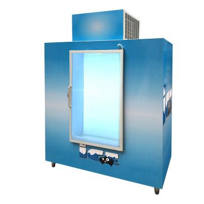 China Glass Door Indoor Ice freezer , Auto Defrost Commercial Ice Bagged Stroage Room for sale