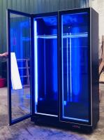 China Fan Cooling Glass Door Upright Refrigerator For Sell Monster Energy Drink Display Fridge for sale