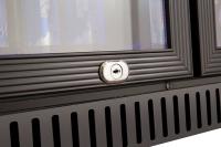 China 3 Door Glass Back Bar Refrigerator Automatic Drain Water Evaporating Type for sale