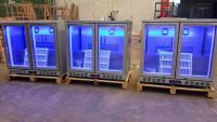 China 3 Doors Mini Beer Display Fridge Undercounter Back Bar Beer Cooler for sale