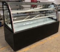 China 1.8m Black Color Cake Showcase Stainless Steel Bakery Display Refrigerator for sale