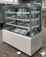 China Bakery Square Glass Display Refrigerator 4ft , 4 Layers Glass Pastry  Cake Showcase for sale