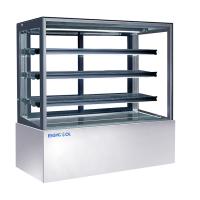 China Defrosted Front Glass Macaron Display Case 2.0m 4 Layers Bottom Mount Type for sale