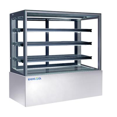 China Defrosted Front Glass Macaron Display Case 2.0m 4 Layers Bottom Mount Type for sale