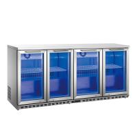 China Stainless Steel Swing 4 Doors Cold Drink Cooler/ Under Counter Bar Refrigerator, Built-in Glass Door Back bar Cooler for sale
