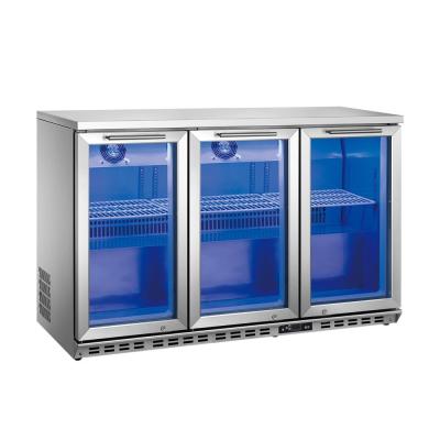 China Back Bar Refrigerator Stainless Steel Beer Cooler Fridge With Led Lighting for sale
