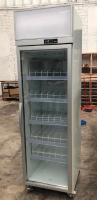 China Drink Display Refrigerator Supermarket Single Door Vertical Beverage Cooler for sale
