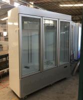 China Led Lighting Commercial Beverage Refrigerator , 3 Door Display Cooler for sale