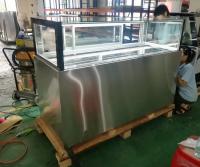 China 1.8m Chocolate Dessert Glass Display Refrigerator Showcase With Sliding Drawer for sale