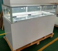China 1.8m Chocolate Dessert Glass Display Refrigerator Showcase With Sliding Drawer for sale