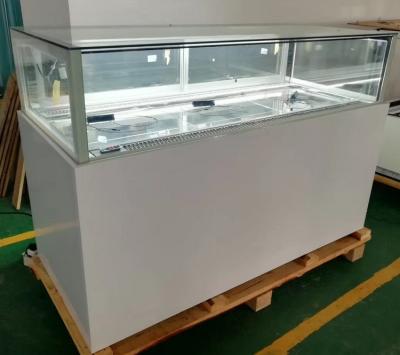 China 1.8m Chocolate Dessert Glass Display Refrigerator Showcase With Sliding Drawer for sale