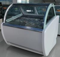 China 12 Pans Gelato Display Fridge Freezer Auto Defrost Type Stainless Steel / Marble Base Material for sale