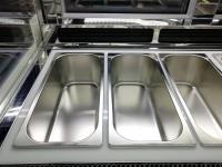 China 4 Pans Ice Cream Showcase Freezer , Single Row Fan Cooling Gelato Display Cooler for sale
