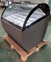 China Curved Glass Ice Cream Showcase Freezer 16 Pans 1510*1100*1280mm Customized Color for sale