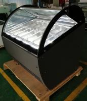 China Curved Glass Ice Cream Showcase Freezer 16 Pans 1510*1100*1280mm Customized Color for sale