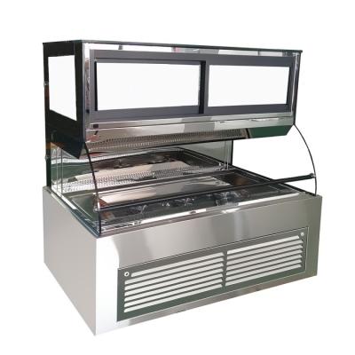 China Stainless Steel Bakery Glass Showcase , Display Refrigerated Cabinet For Supermarkets for sale