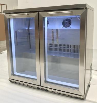 China Stainless Steel bar display fridge Built-in 3 Glass Door Back bar Cooler for sale