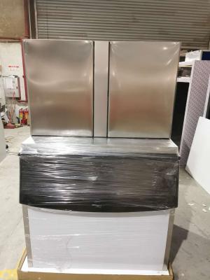 China Water Cooling Commercial Ice Freezer 1000kgs Capacity Ice Cube Maker Machine With Bin for sale