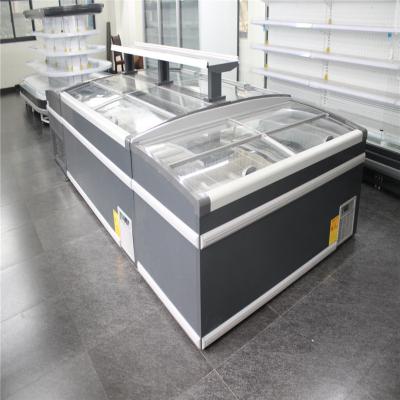 China Supermarket freezer combination island cabinet freezer for ice cream sea food for sale