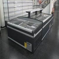 China Sliding glass door display freezer/ Supermarket island freezer for sale