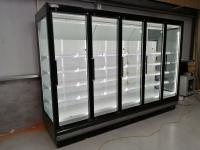 China Commercial Supermarket Refrigeration Open Chillers With Glass Door for sale