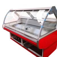 China Supermarket Fresh Deli case Meat Refrigerator With Curved Glass Display for sale