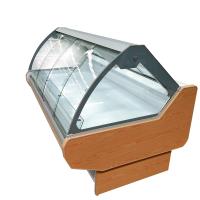 China Supermarket Fresh Deli case Meat Refrigerator With Curved Glass Display for sale