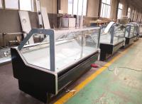 China Supermarket Cooked Food Display Refrigerator Curved Glass Deli Case With Sliding Door for sale