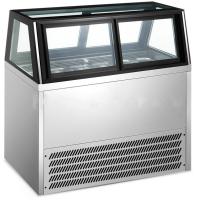 China Square Glass Ice Cream Showcase Freezer 20 Pans Fan Cooling Type 1730*1068*1250mm for sale