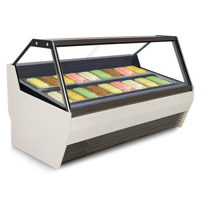 China 20 Pans Hard Ice Cream Freezer With Back Sliding Door for sale