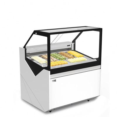 China Ice Cream Refrigerated Showcase Freezer , 6 trays Gelato Storage Freezer for sale