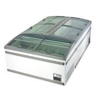 China Supermarket Refrigeration Equipment Chest Display Freezer Double Island Freezer with Glass Door for sale