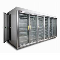 China Glass Door Polyurethane Cold Stroage Room Supermarket Milk Drinks Walk In Cooler for sale