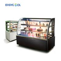 China Curved Glass Mini Cake Showcase , Fan Cooling Bakery Display Showcase for sale