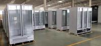 China Bottom Mount Type Commercial Glass Freezer With Automatic Drain Water Evaporating System for sale