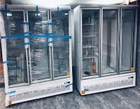 China Bottom Mount Type Commercial Glass Freezer With Automatic Drain Water Evaporating System for sale