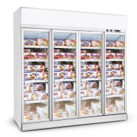 China Supermarket Upright 4 Glass Door Frozen Food Freezer, Commercial Display Fridge Freezer for sale