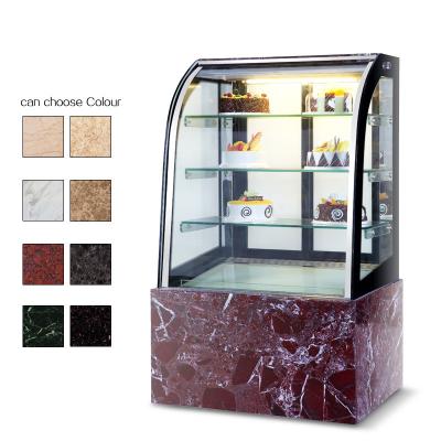 China Commercial Curved Glass Refrigerator , 2.0m Fan Cooling Cake Display Cooler for sale
