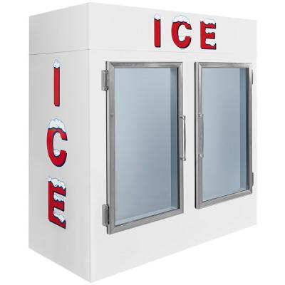China Double Door Indoor refrigerated storage bagged ice storage bin freezer for sale